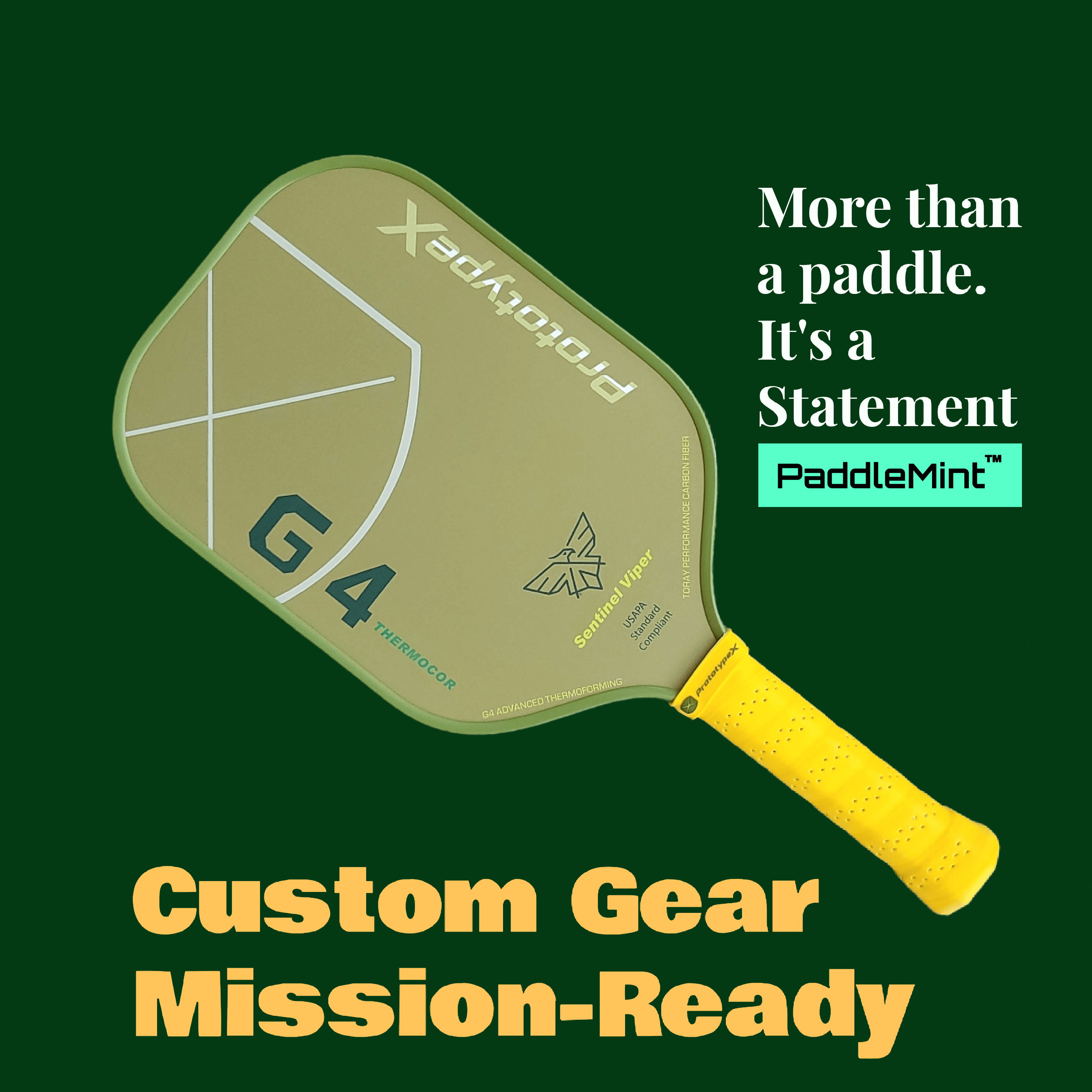 Military themed paddle premium Japanese carbon fiber. Shock-damping ...